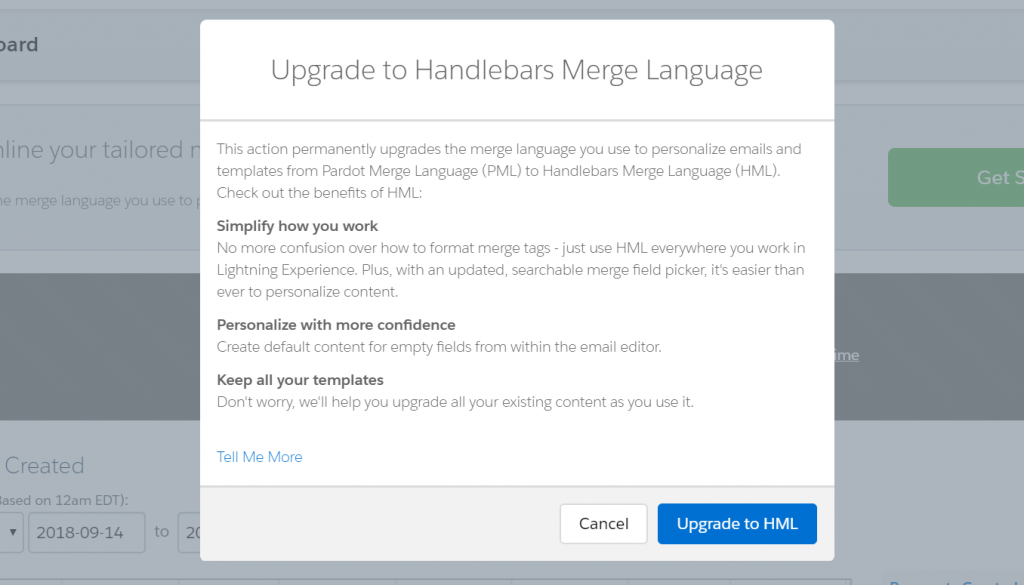 How to Enable Pardot's New Handlebars Merge Language (HML) - The Spot