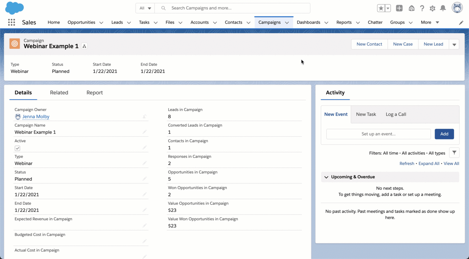 How to Add Reports To Your Campaign Page Layout in Salesforce - The Spot